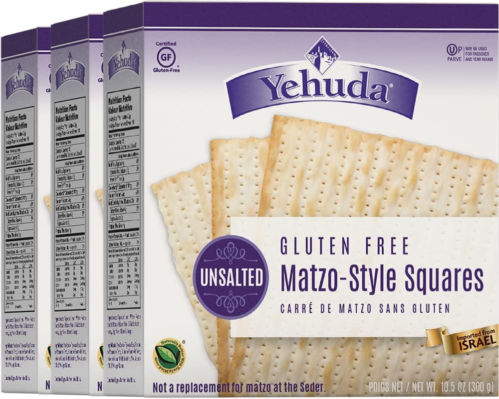 Amazon.com: Yehuda Gluten Free Unsalted Matzo Squares, 10.5oz (3 Pack ...