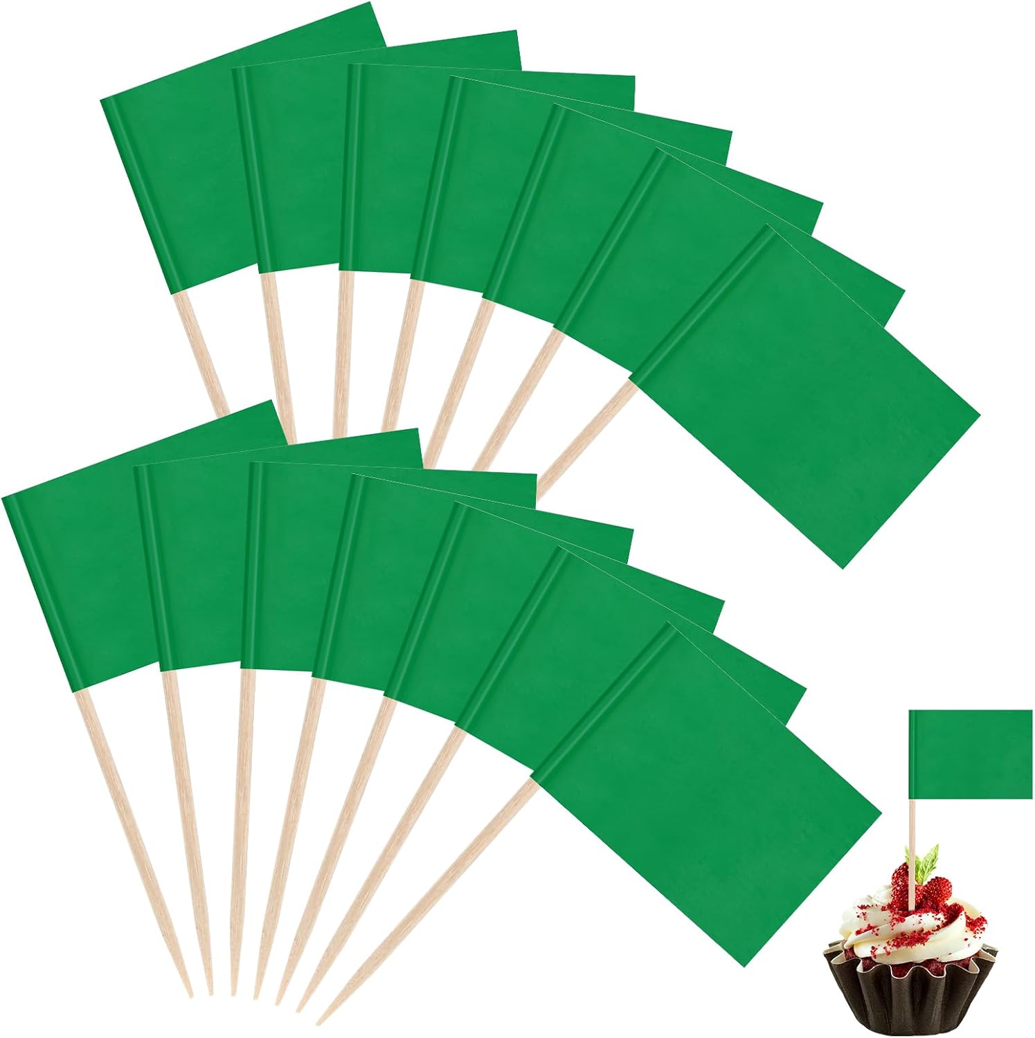 100 Pack Toothpick Flags Blank Flag Toothpicks Food Labels for Party ...