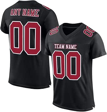 Amazon.com: Custom Men Women Youth Blank Football Jersey, Black and ...