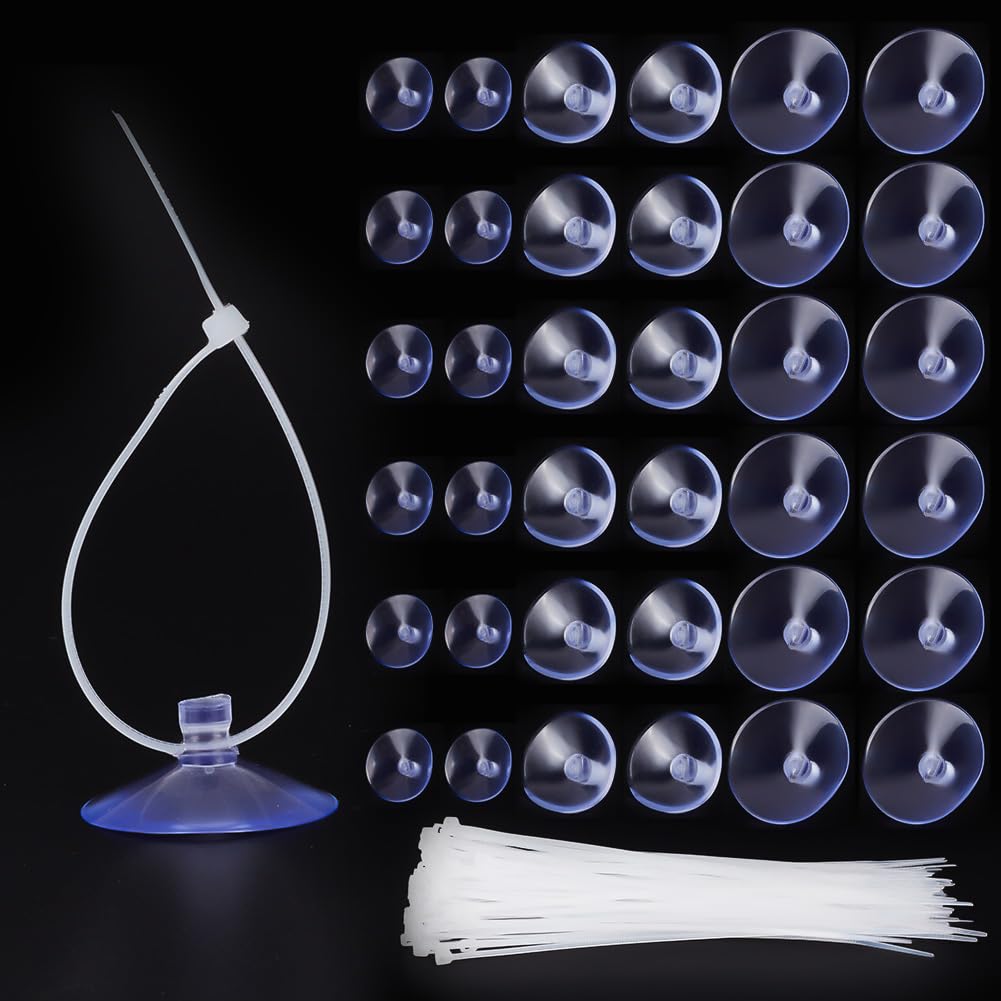 GOMAKERER 100 Pcs Suction Cups, Clear PVC Suction Cups with 100 Pcs ...