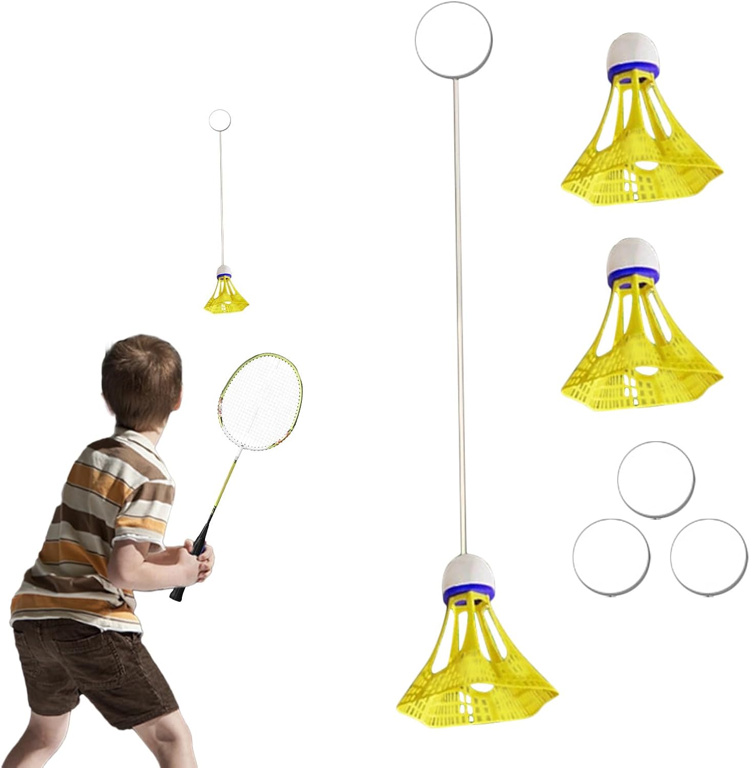 Amazon.com: Badminton Rebound Trainer, Automatic Rebound Badminton ...