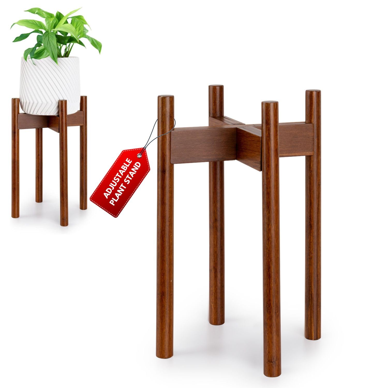 Amazon.com : Fox & Fern Adjustable Plant Stand for Indoor Plants - Tall ...