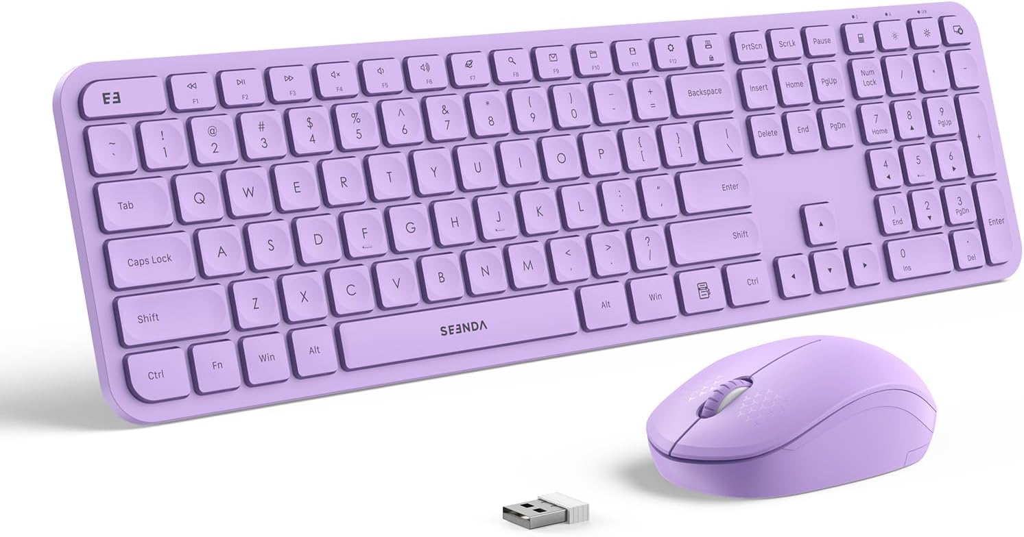 Amazon.com: Wireless Keyboard and Mouse Combo - seenda Full Size 2.4G ...
