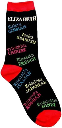 Amazon.com: Evolution Avenue Elizabeth Socks(How to say Elizabeth in 8 ...
