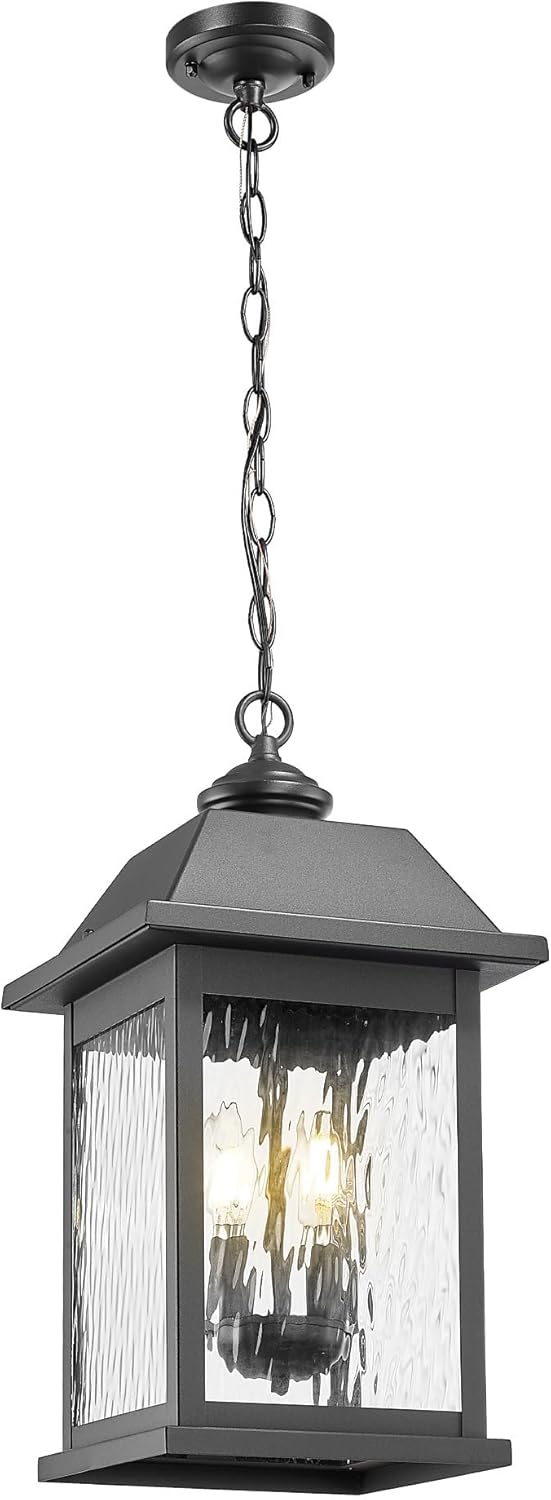 Large Outdoor Hanging Pendant Light 17.85 Inch Tall Modern Outdoor ...