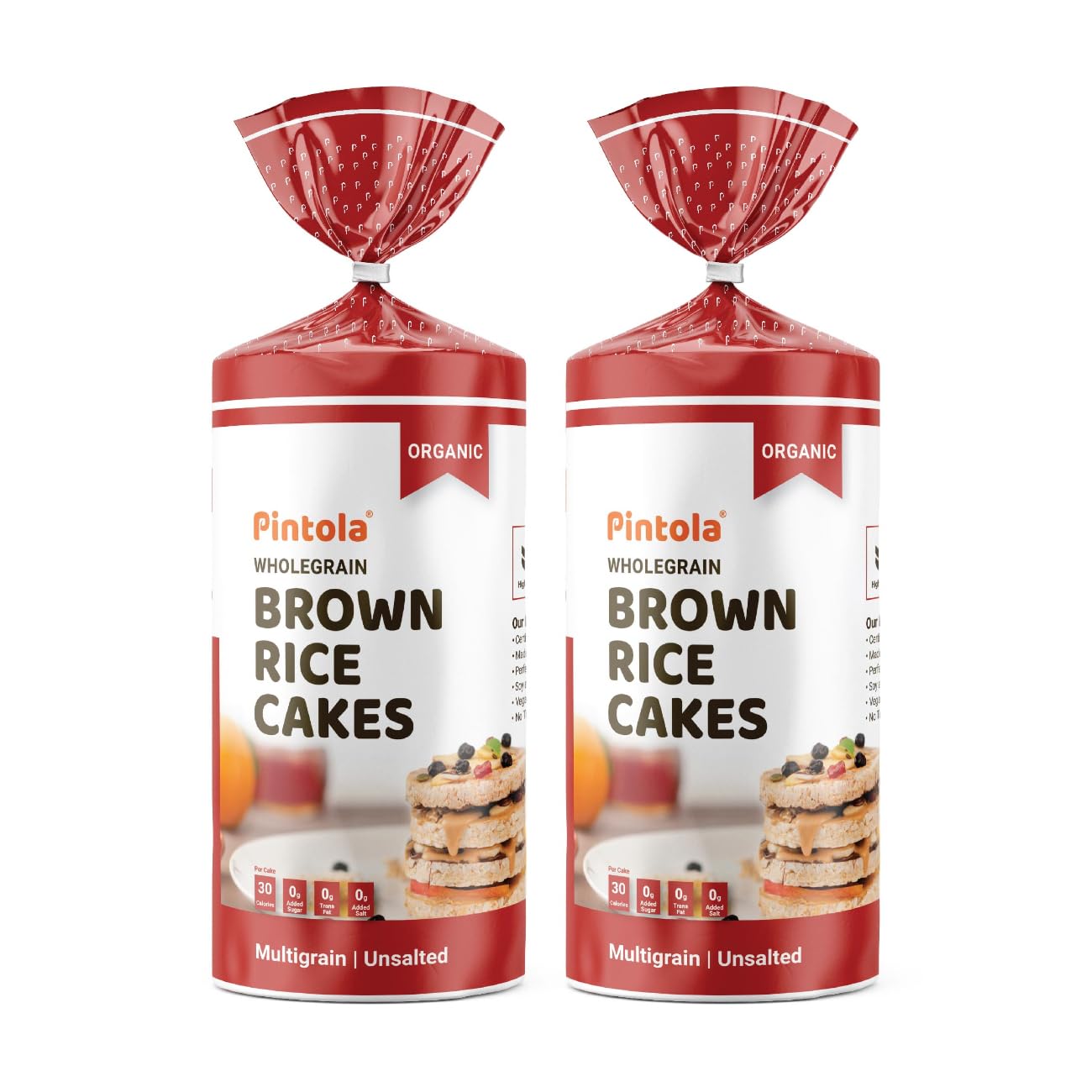 PINTOLA Organic Brown Rice Cake - Multigrain (Unsalted, Pack of 2) (130 ...