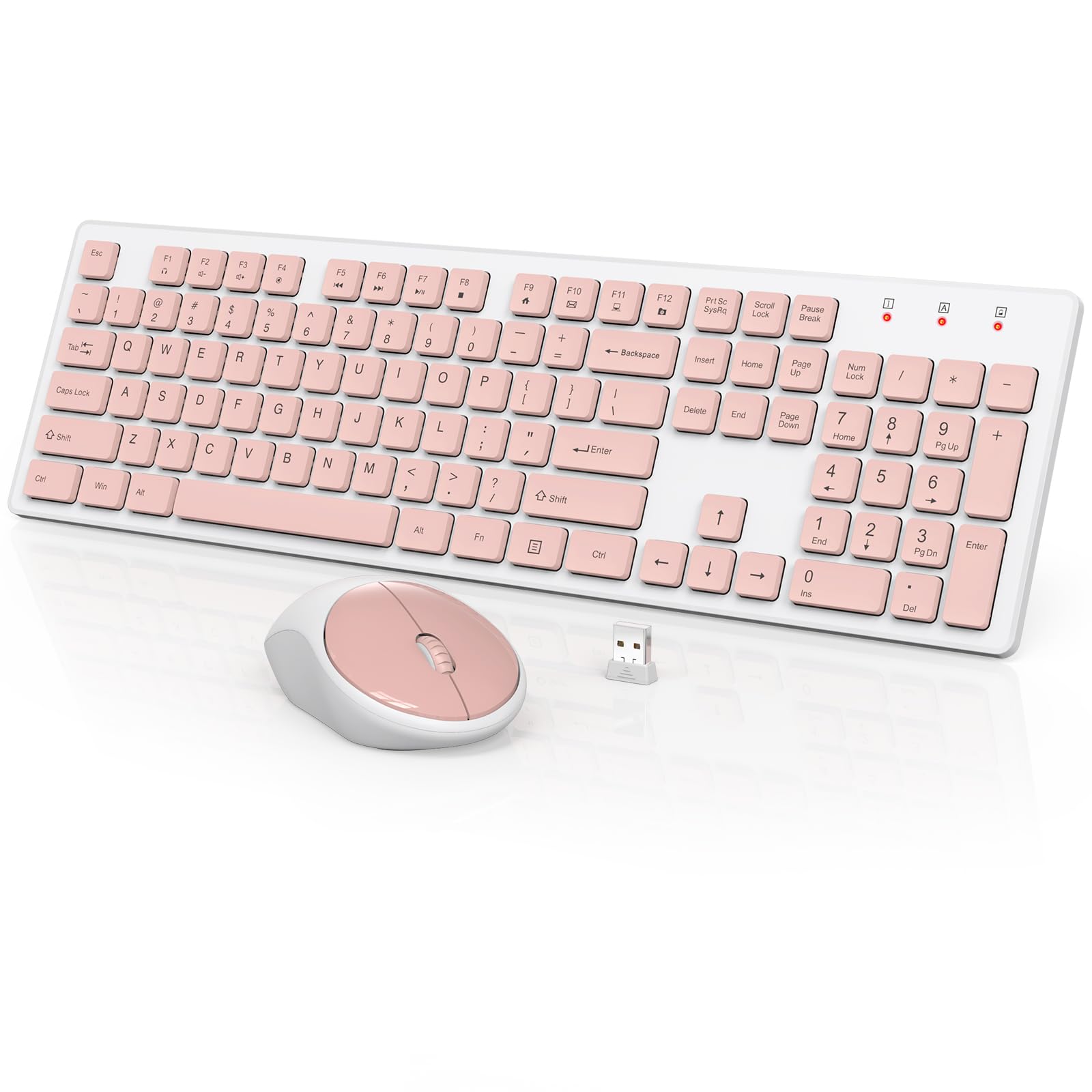 Amazon.com: Wireless Keyboard and Mouse, WisFox Full-Size Wireless ...