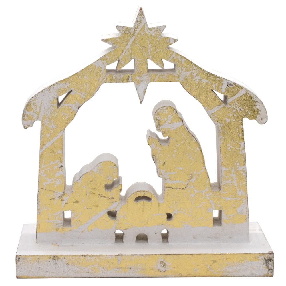 Wooden Silhouette Nativity Christmas Manger Night: Over 4,636
