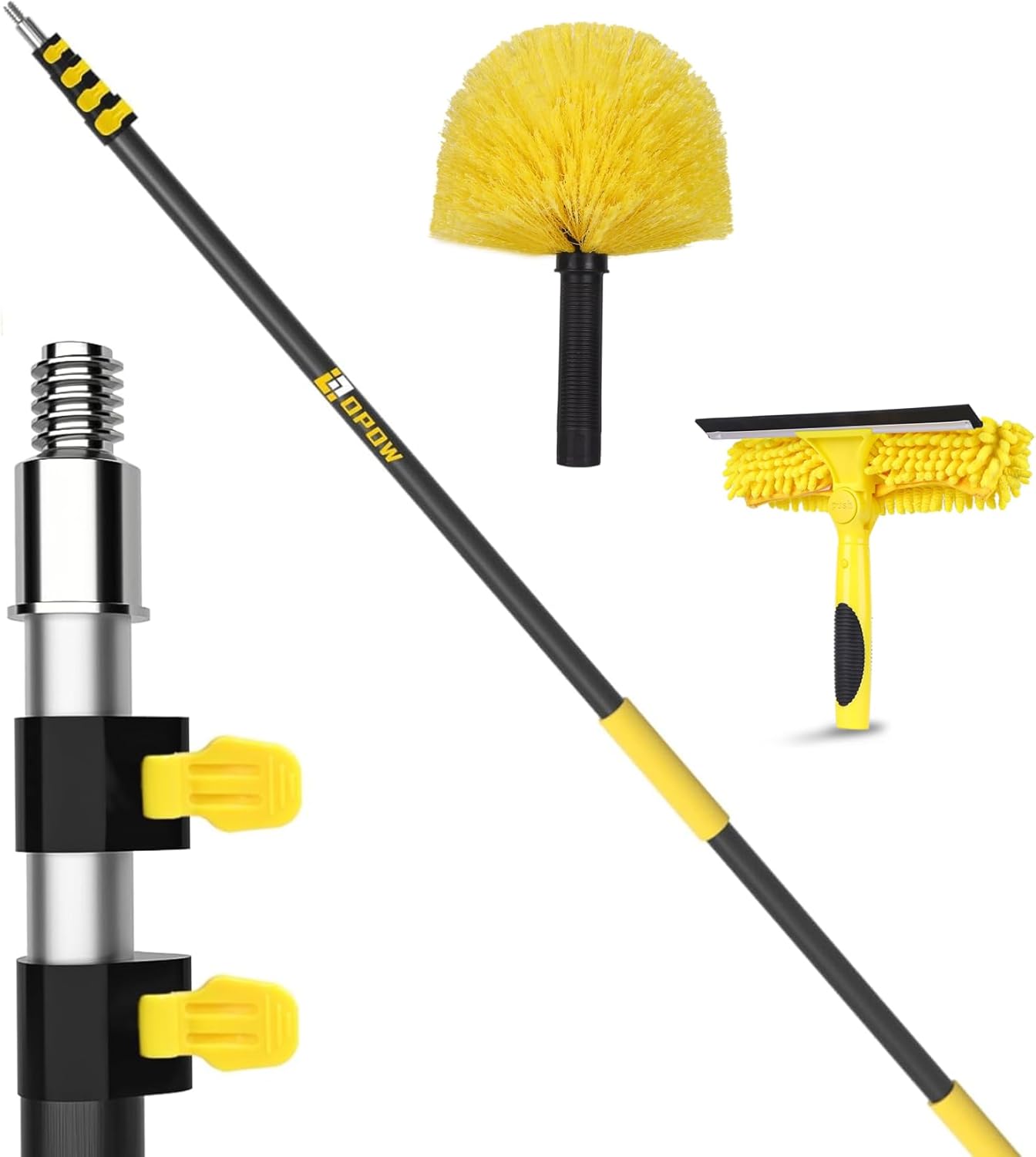 Amazon.com: Window Squeegee with Microfiber Scrubber and Cobweb Duster ...