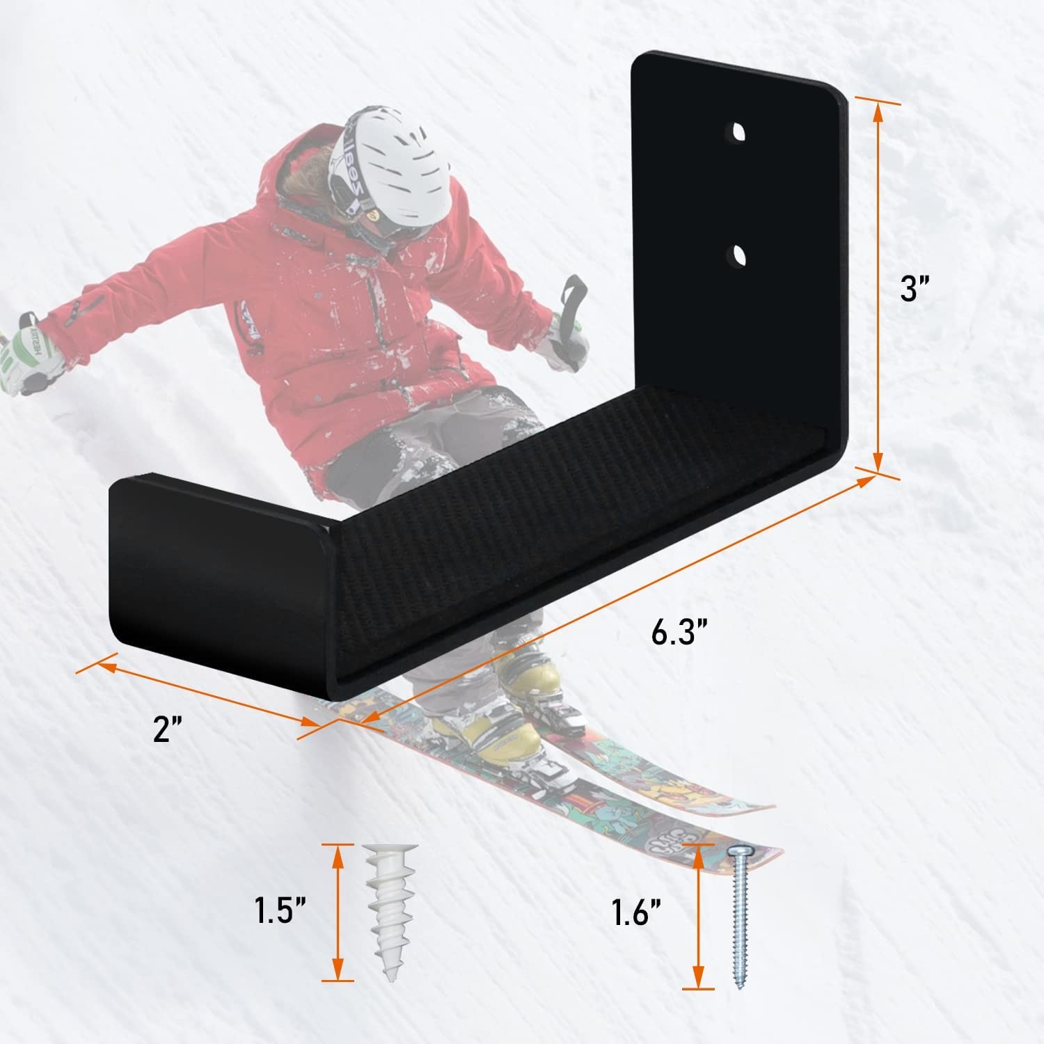 Snapklik.com : Poskad Snowboard Wall Rack,Ski Wall Mount Display, Home ...