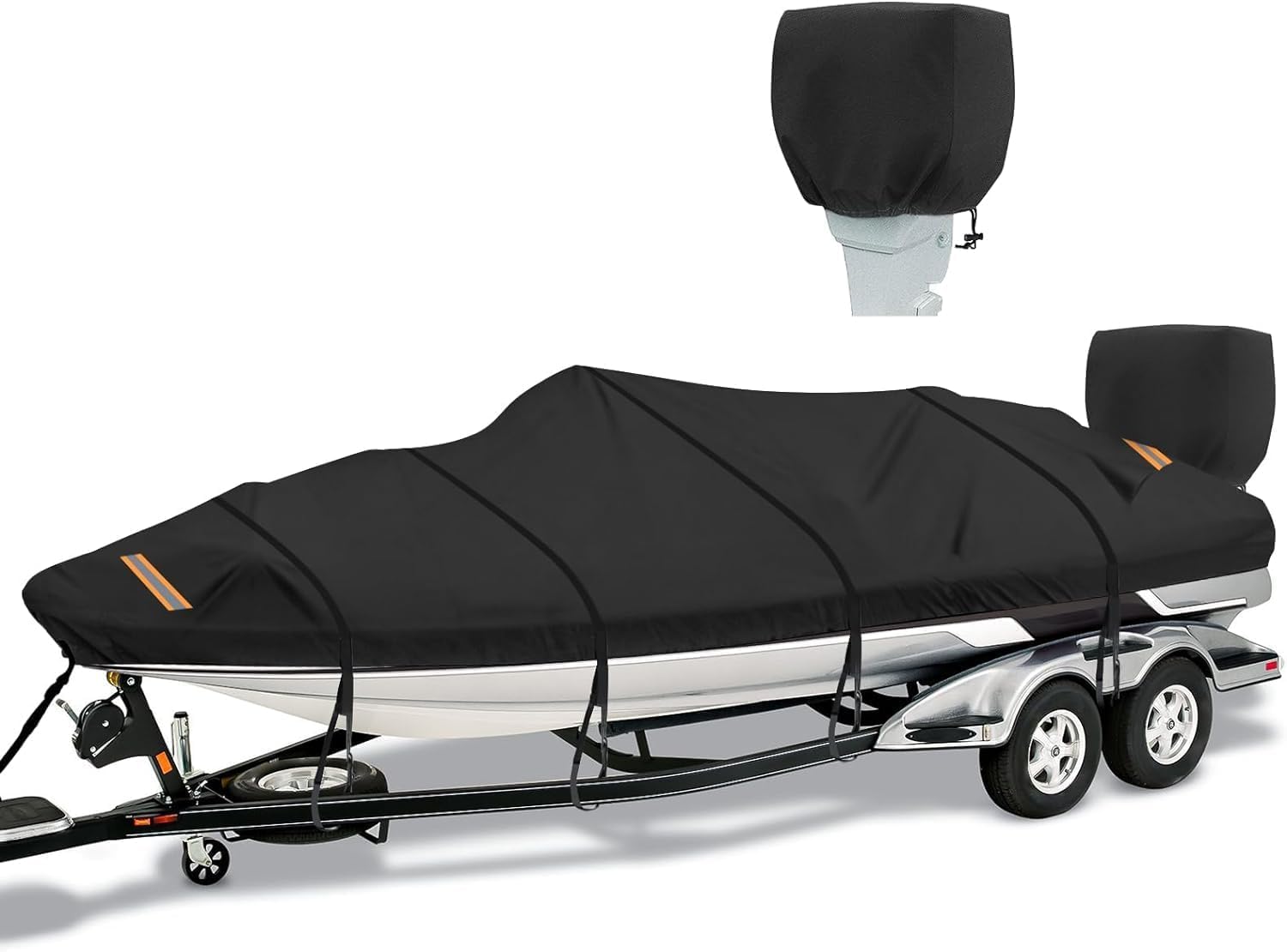 Boat Cover 20-22ft 900D Waterproof Boat Covers with Motor Cover Fits ...