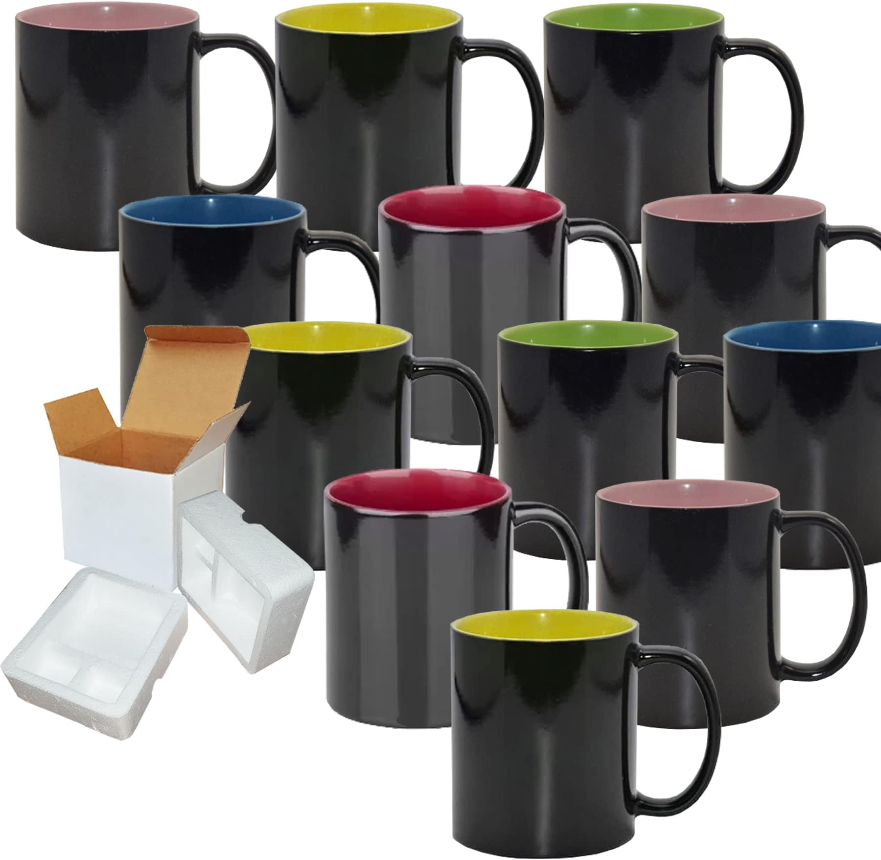 Amazon.com: TWISTED ENVY Set of 12 11 oz Magic Mugs Professional Grade ...