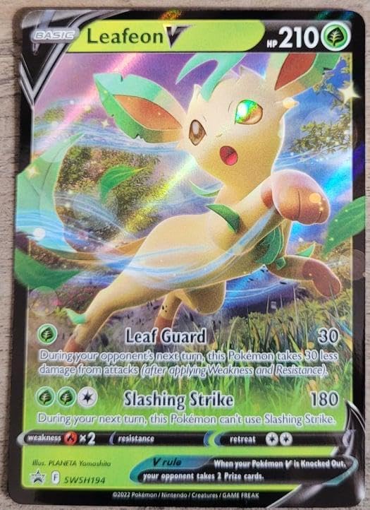 Amazon.com: Pokemon – Leafeon V SWSH194 – Black Star Promo – Foil ...