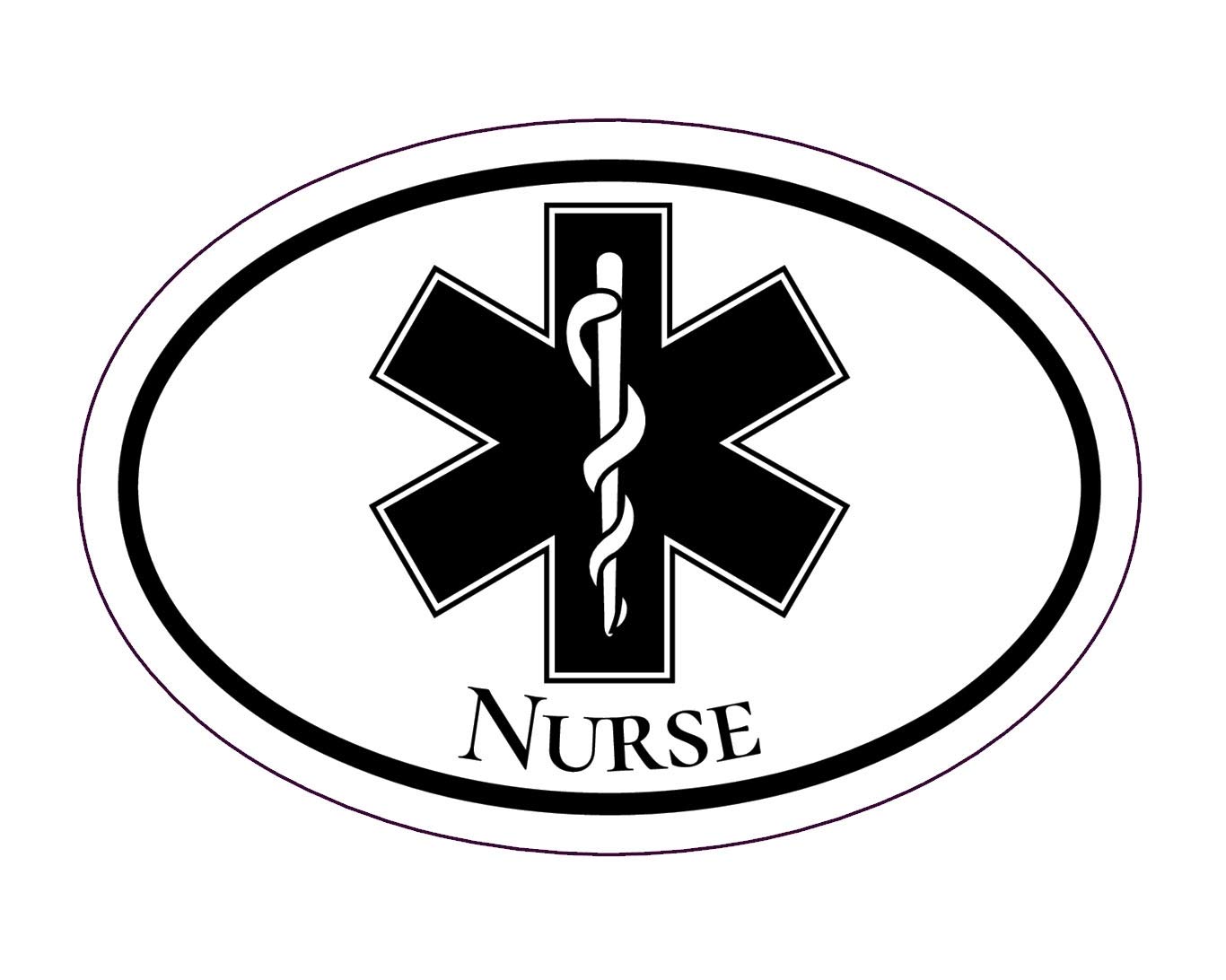 Amazon.com: Oval Medical Star Nurse Decal - Nursing Bumper Sticker - Rn ...