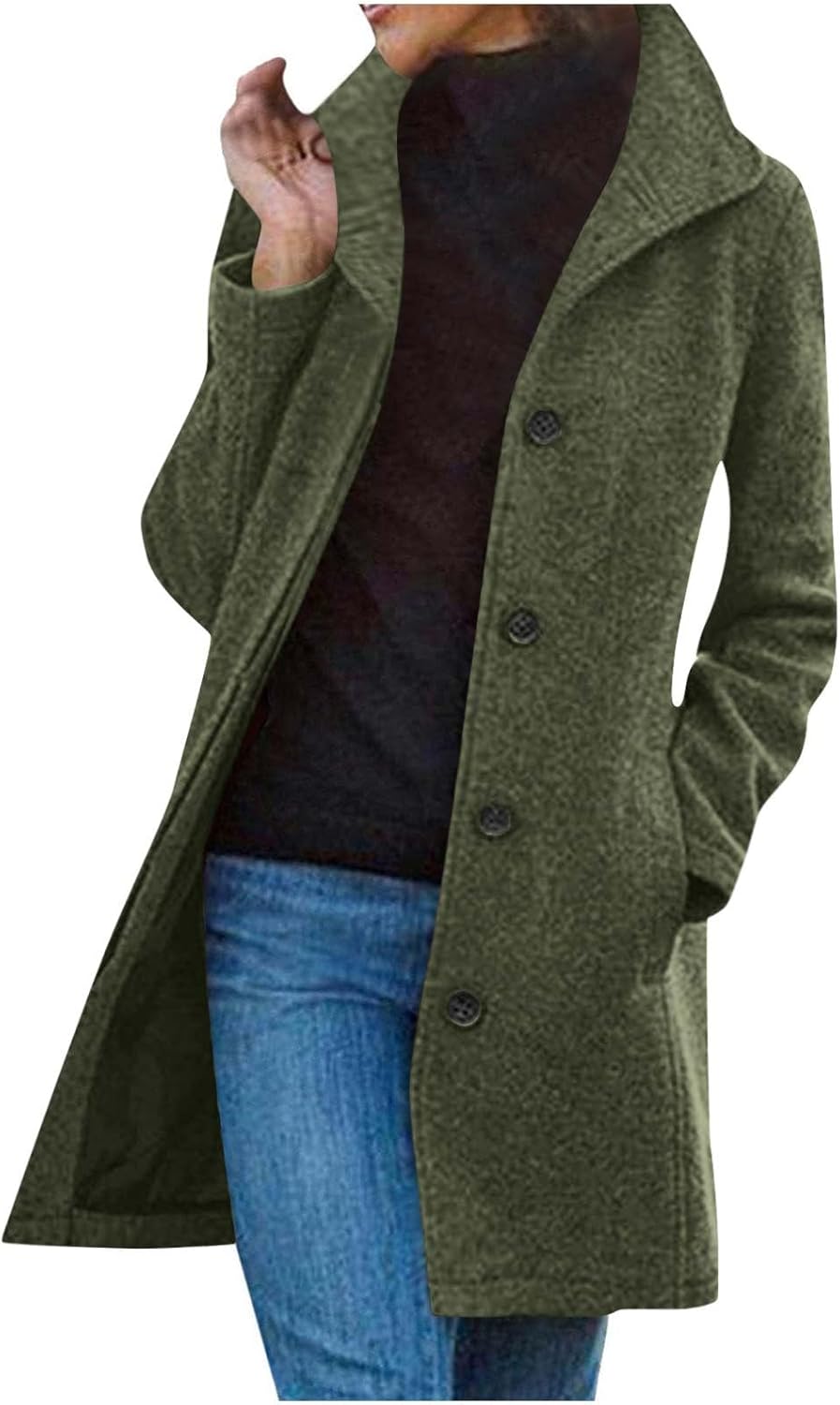Amazon.com: Sale Winter Womens Trench Coat Warm Lapel Stand Collar ...