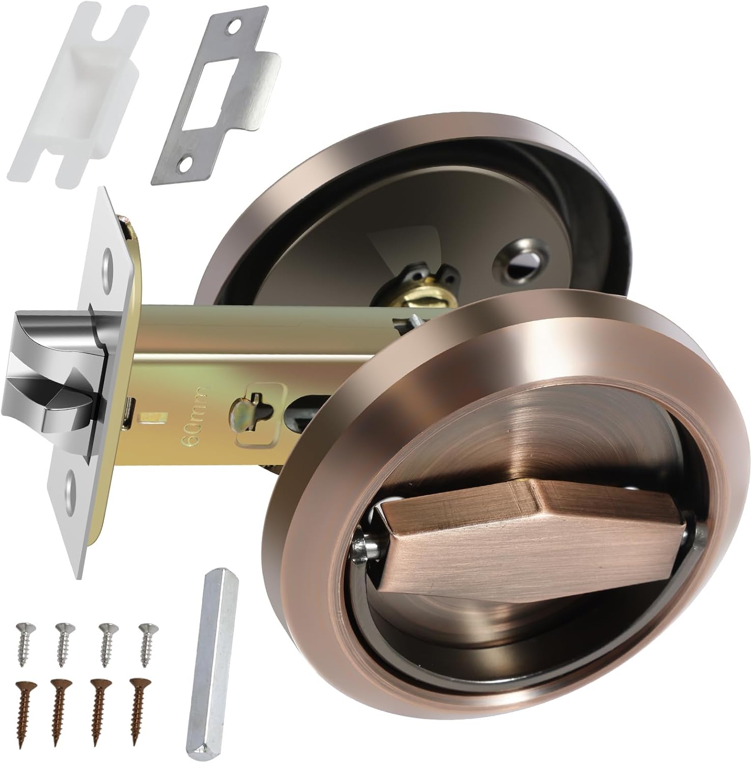 Round Recessed Door Lock, Stainless Steel Door Locker Doorknobs ...
