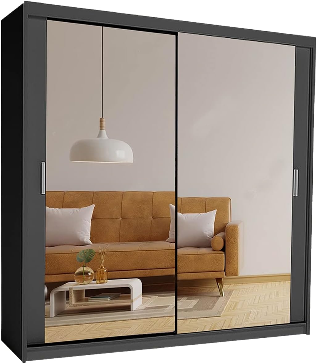 Samsun Modern Double Sliding Mirror Door Wardrobe Bedroom with ...