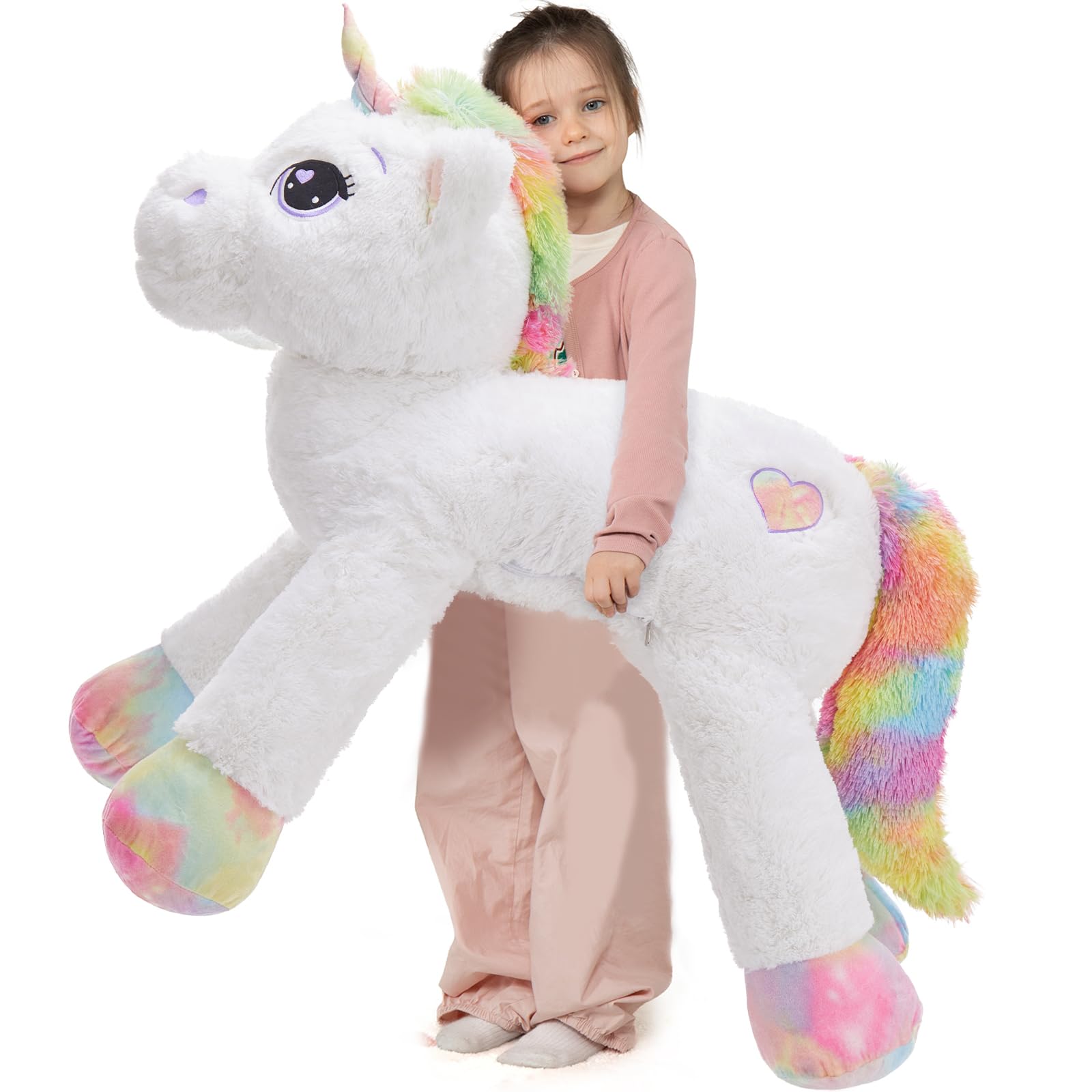 Amazon.com: Tezituor 43in Giant Unicorn Plush Toys,Big White Unicorn Stuffed Animals,Lovely ...