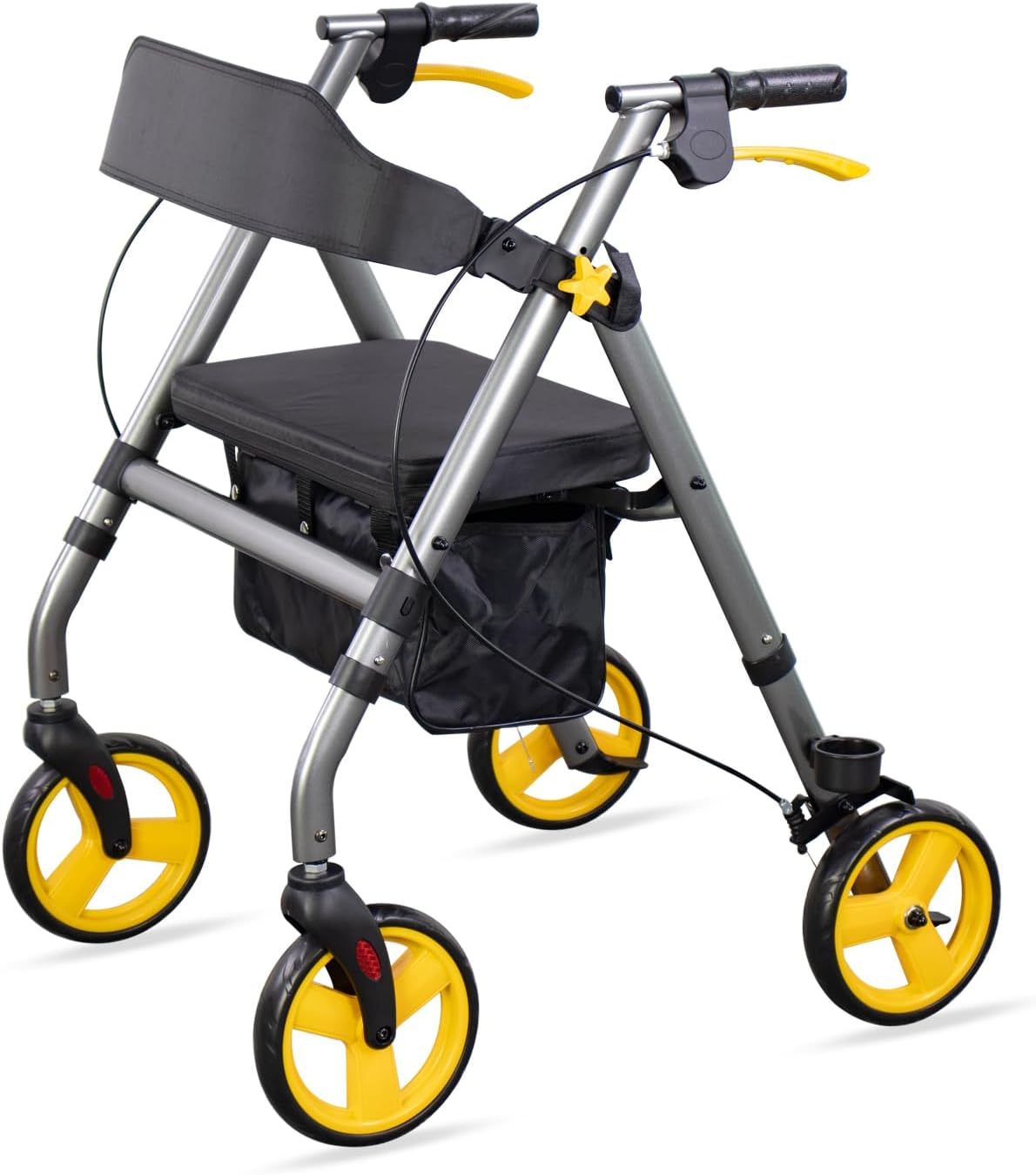 Amazon.com: Wondmed Steel Rollator Walker with 8Inch EVA Noiseless ...