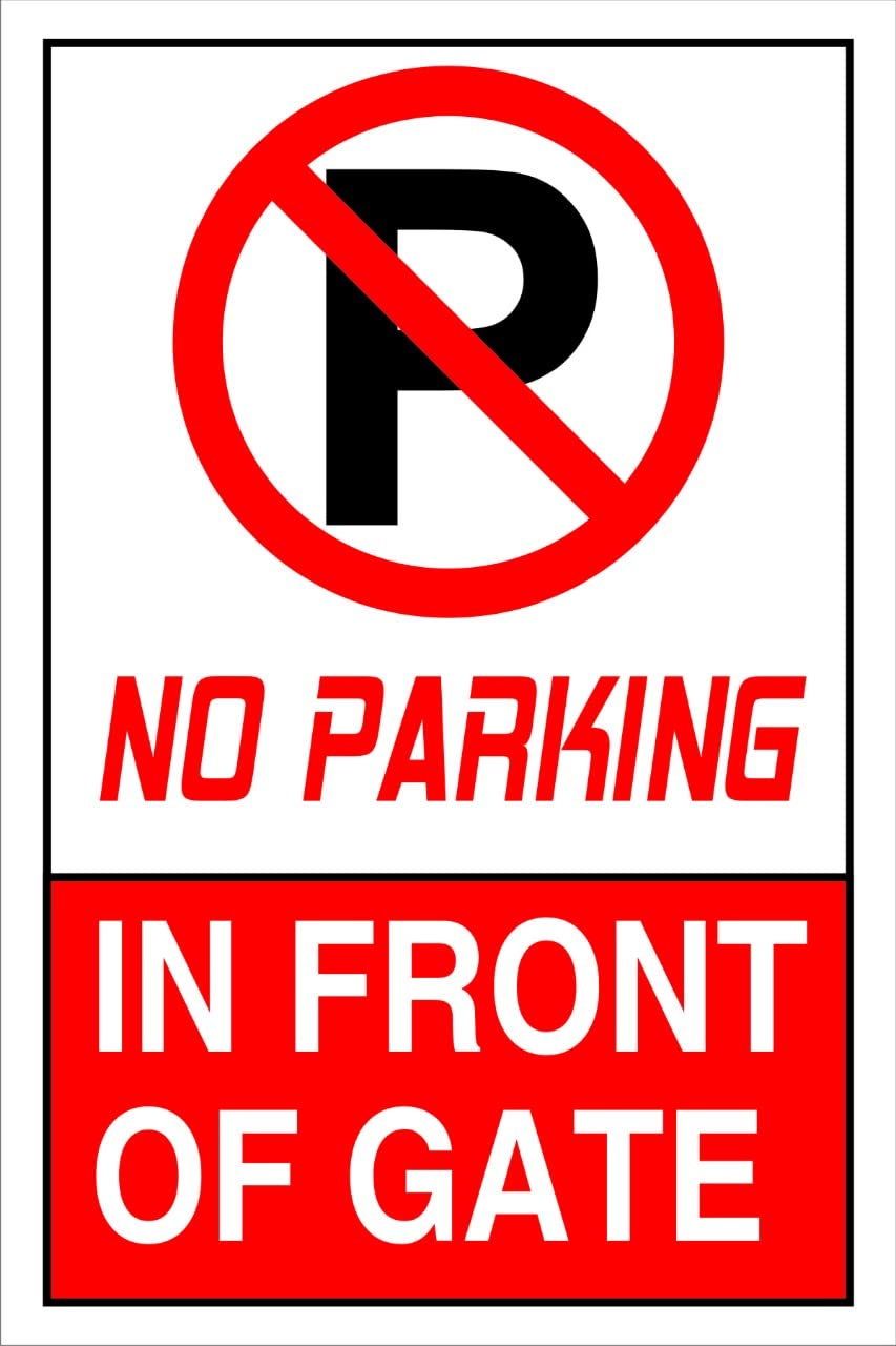 Buy Creative Graphics No Parking Warning Sign Board Sticker - (15 cm x ...