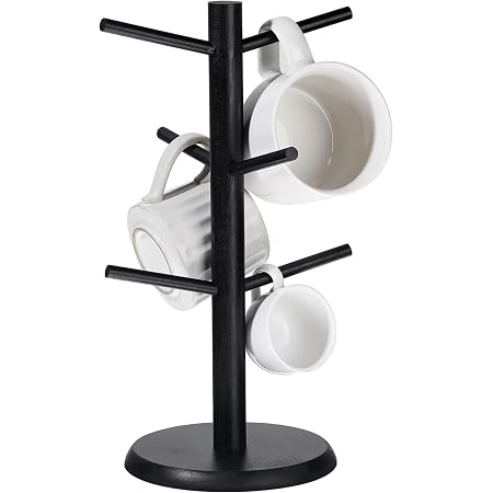 HULISEN Mug Tree with 6 Hooks for Large Mugs, Metal Mug Holders for ...