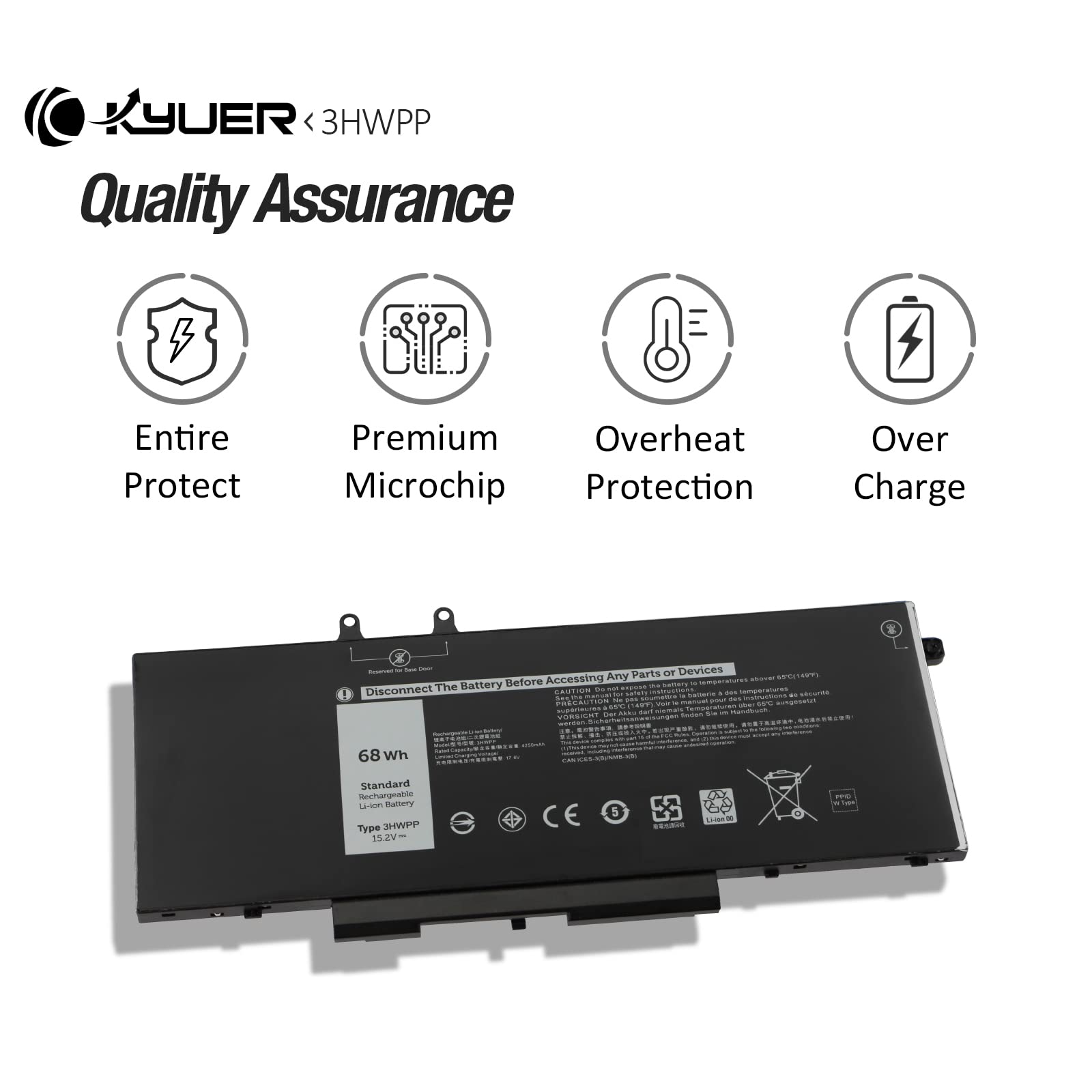 3HWPP Battery Replacement 68Wh 3HWPP Laptop Battery Replacement For ...