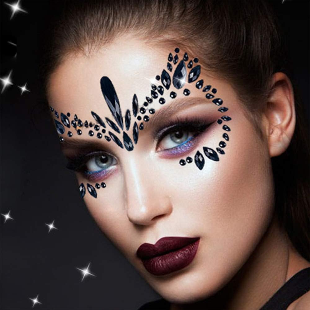 Amazon.com : Day of the Death Face Jewels Crystals Face Gems Stick on ...