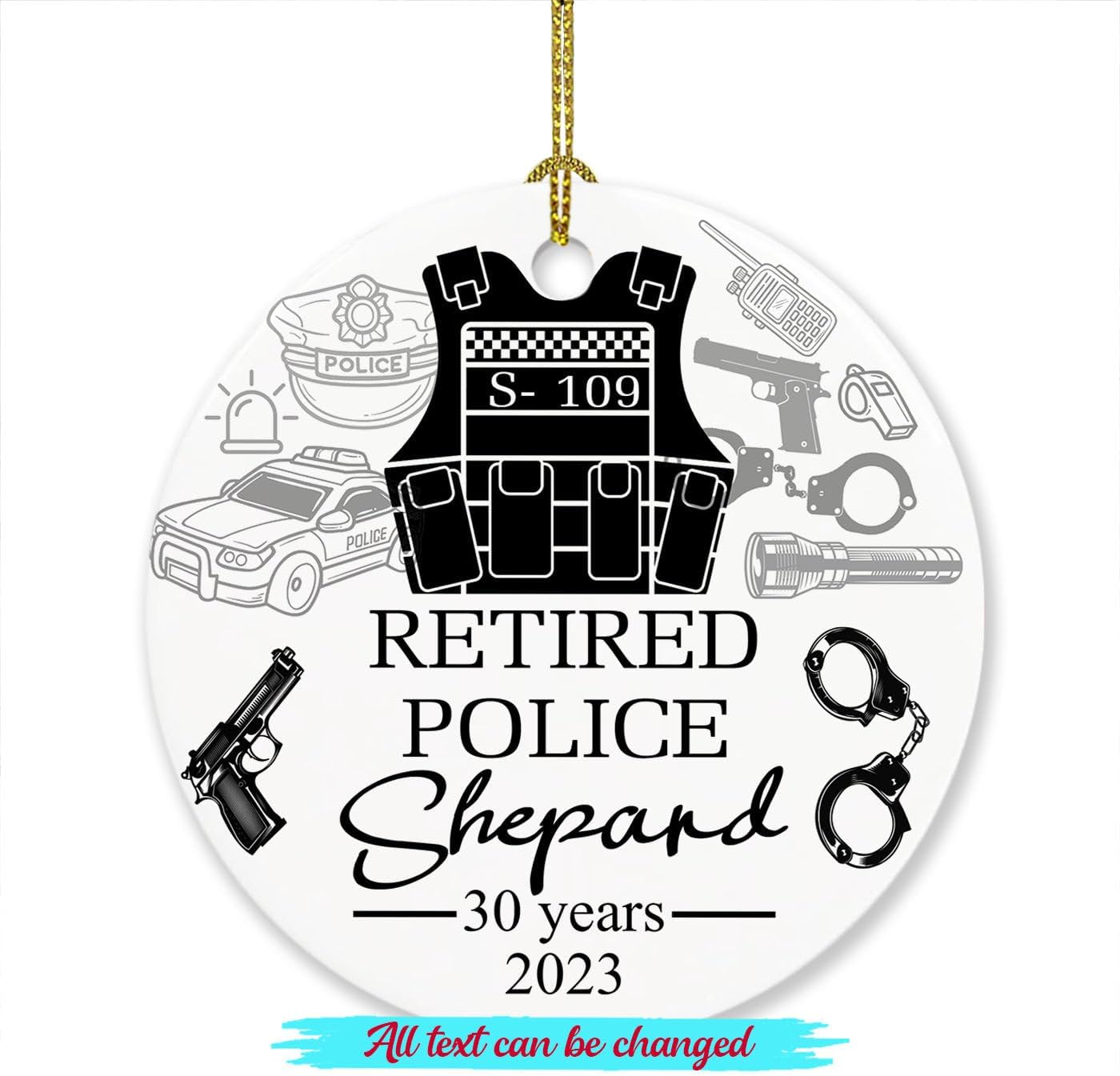 Amazon.com: Personalized Retired Police Officer Ornament Christmas Tree ...