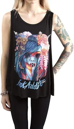 InkAddict Geisha Women's Flap Back Tank - Medium Black at Amazon Women ...