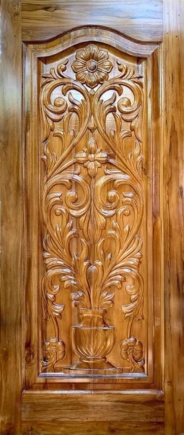 MUSKAN Arts Solid Wooden Front Door With 3D CNC Carving Design - Home ...