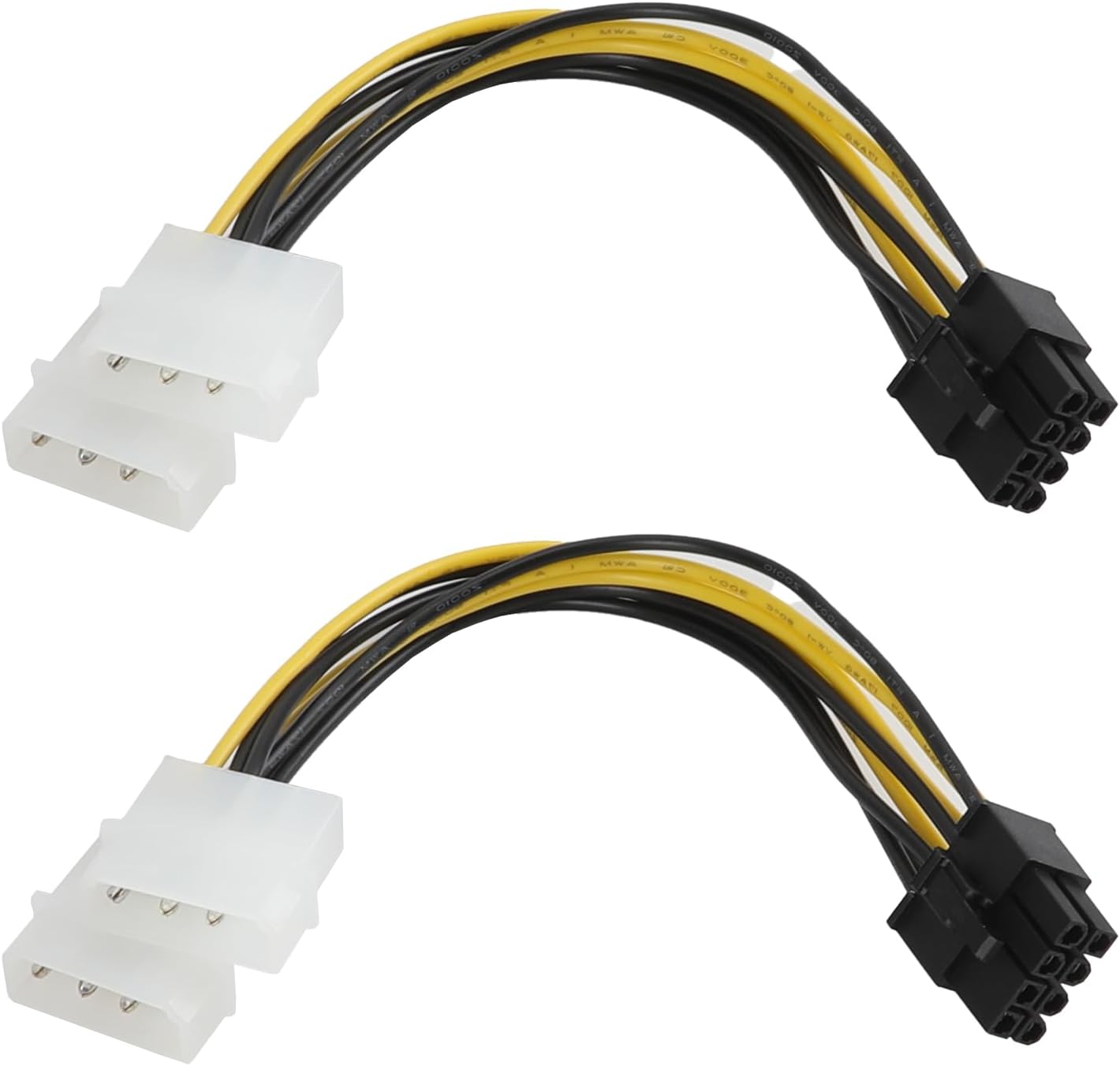 Cable Matters 2-Pack 6 Pin PCIe to Molex Power Cable / 2 Molex to 6 Pin ...