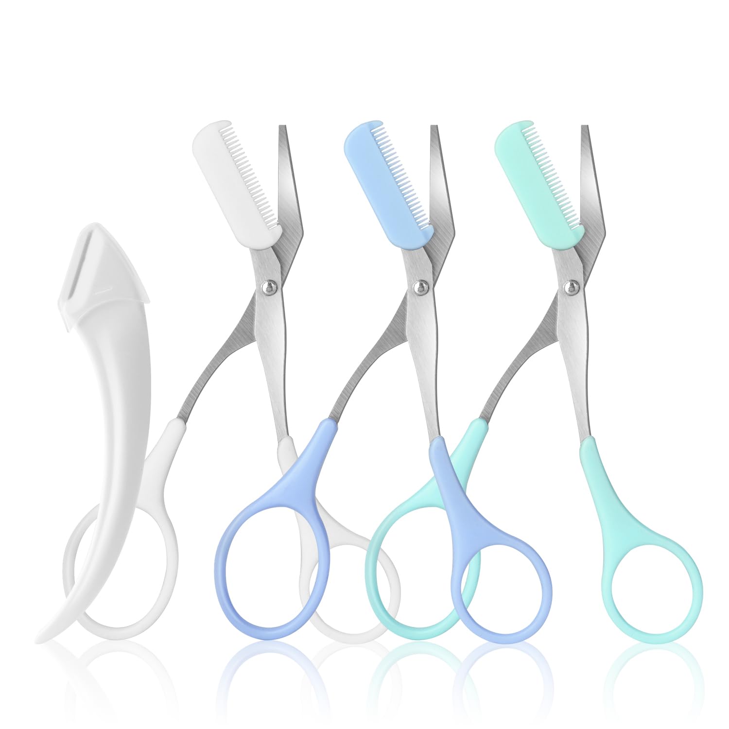 Amazon.com: 3pcs-Eyebrow Scissors with Eyebrow Razor,Professional ...