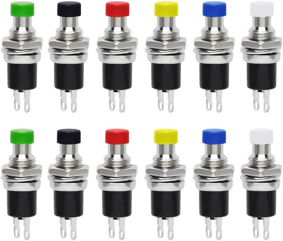 GTIWUNG 24Pcs 1A 250V AC 2Pins SPST Momentary Mini Push Button Switch ...