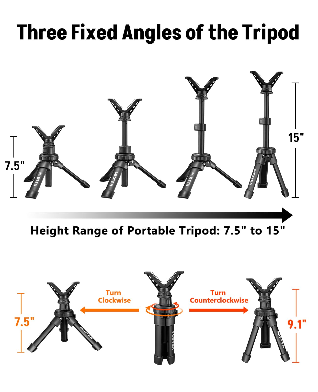 Snapklik.com : MidTen Portable Shooting Rest Tripod Rifle Stand For ...