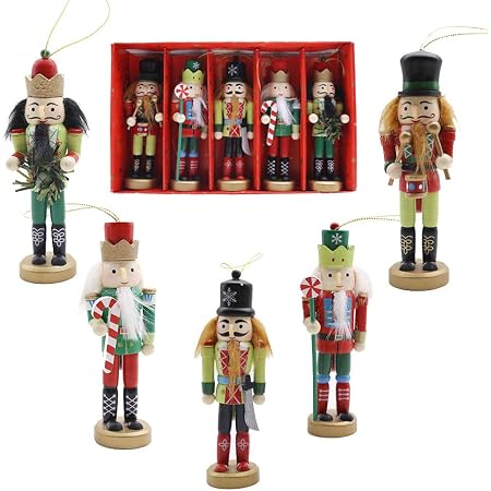 Amazon.com: BlueSpace Christmas Nutcracker Ornaments Set Wooden ...
