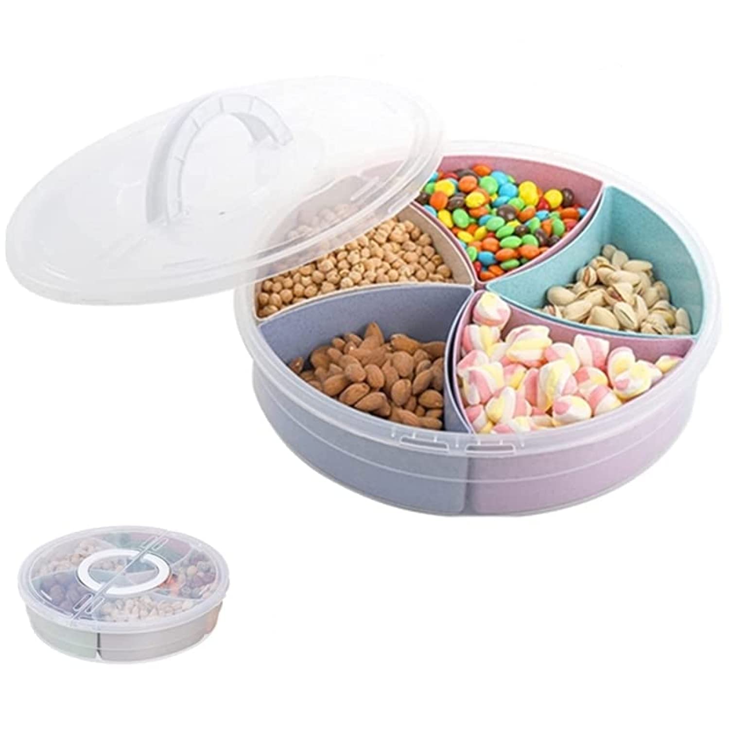 Buy Beauenty Snack Serving Tray With Lid,12inch Fruit Serving Container ...