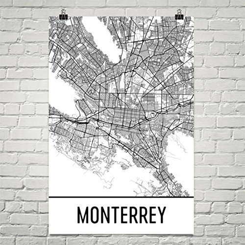 Amazon.com: Monterey Park CA Map, Monterey Park Art, Monterey Park ...