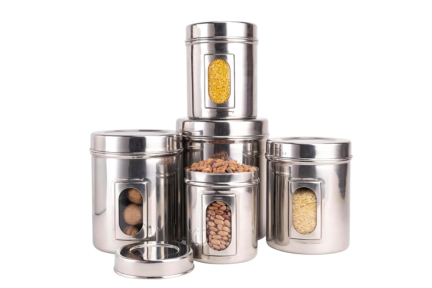 ATT Stainless Steel Containers For Kitchen Storage, Transparent SS Air ...