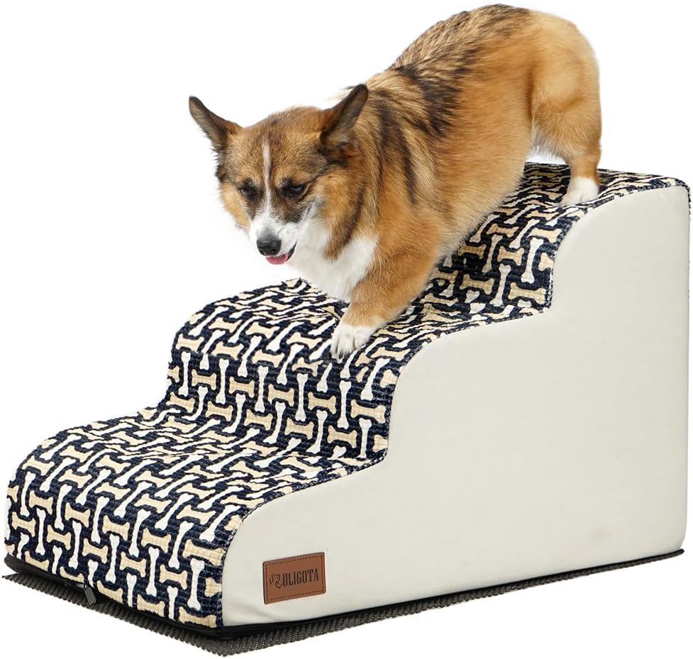 Uross Dog Stairs for Small Dogs- Dog Steps Stairs Ramps for High Bed ...