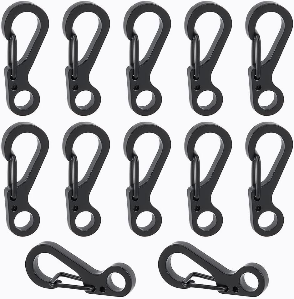 12 PCS Mini Spring Clasp Alloy Clasp Carabiner Heavy Duty Camping Clip ...