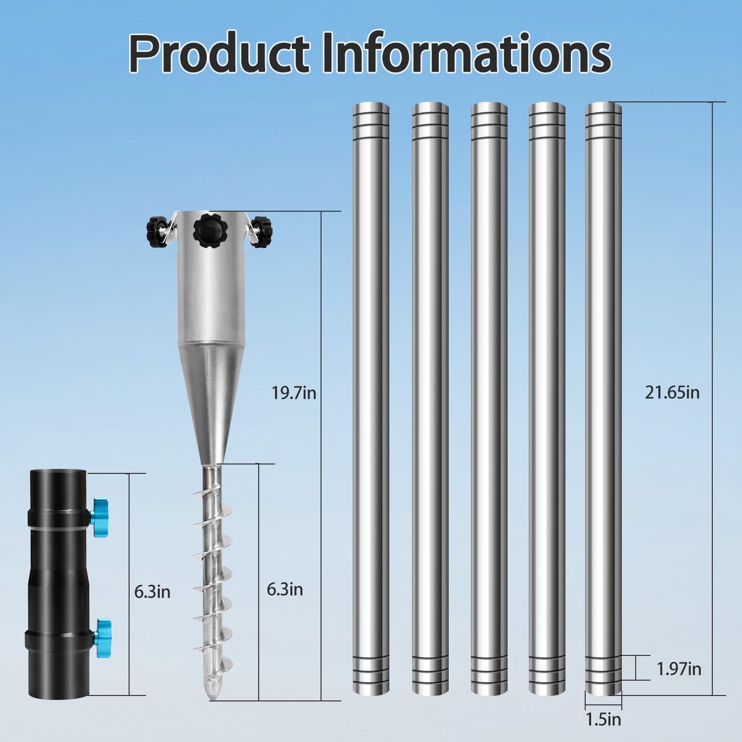 Starlink Pole Mount, 9ft Starlink Ground Pole Mount Kit Features a ...