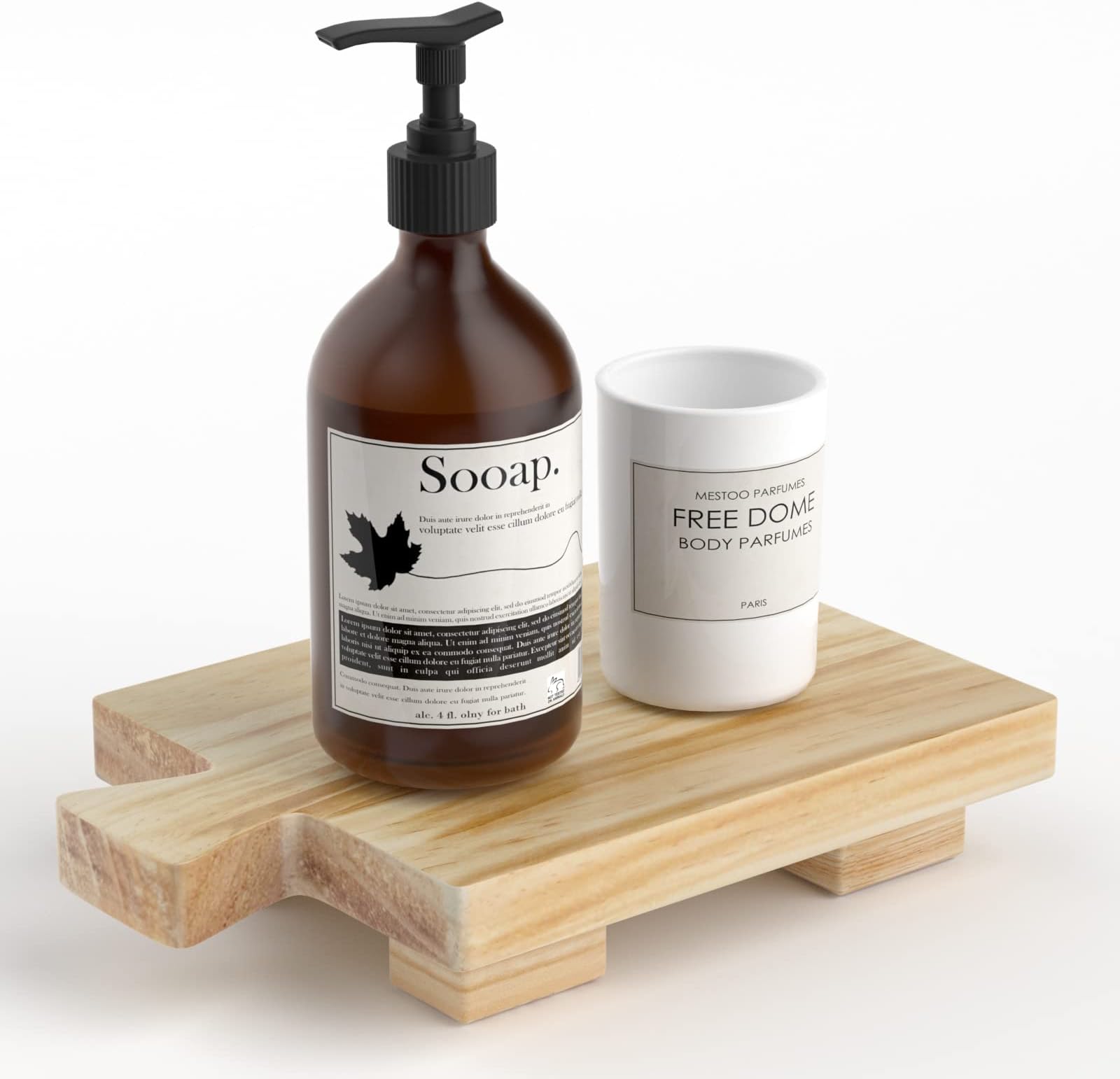 Amazon.com: Wood Riser Tray Soap, Stand Soap Tray for Kitchen Sink ...