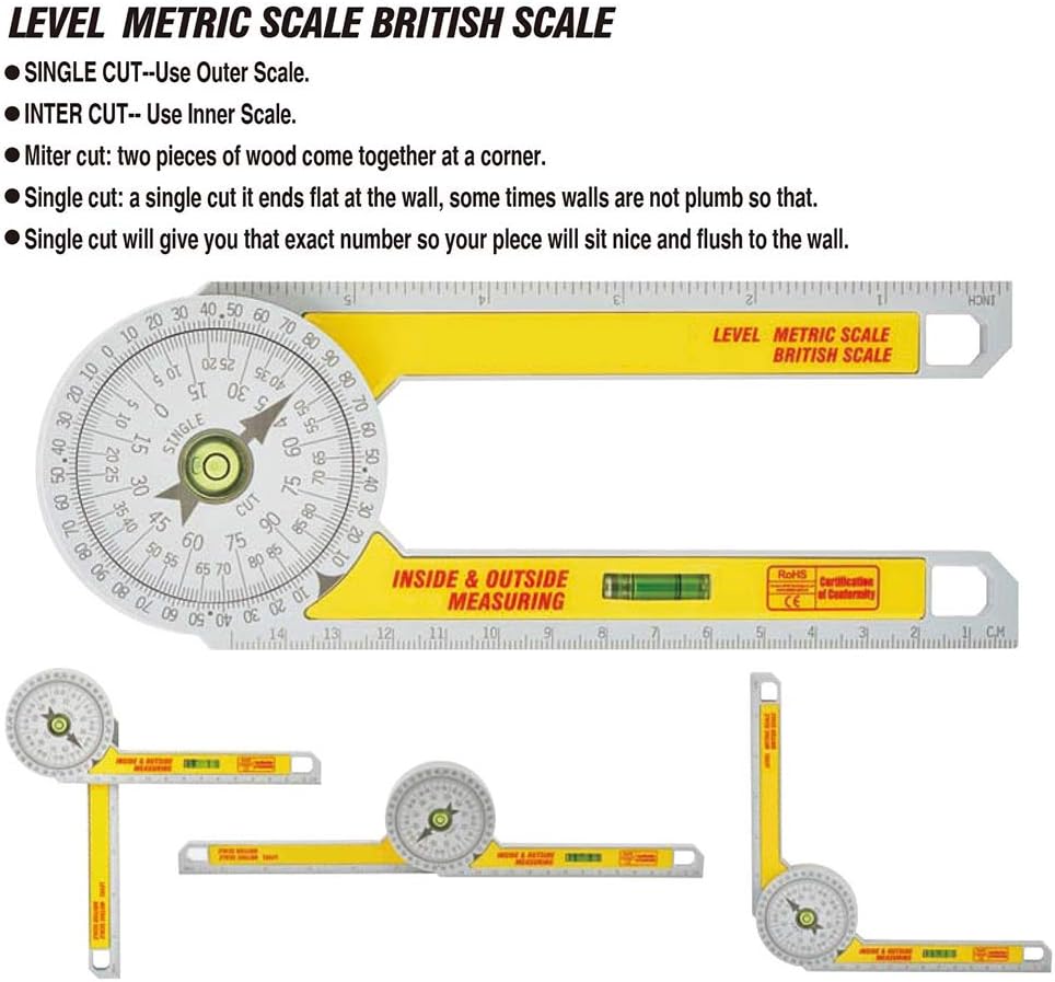 BuleEco Plastic Protractor, Mitre Saw Protractor,Angle Finder ...