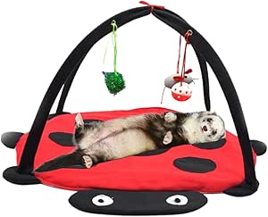 HAICHEN TEC Ferret Play Mat - Foldable Fleece Activity Center with Hang ...