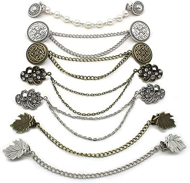Amazon.com: HZYFPOY 7Pcs Retro Sweater Chain Shawl Clips Cardigan ...