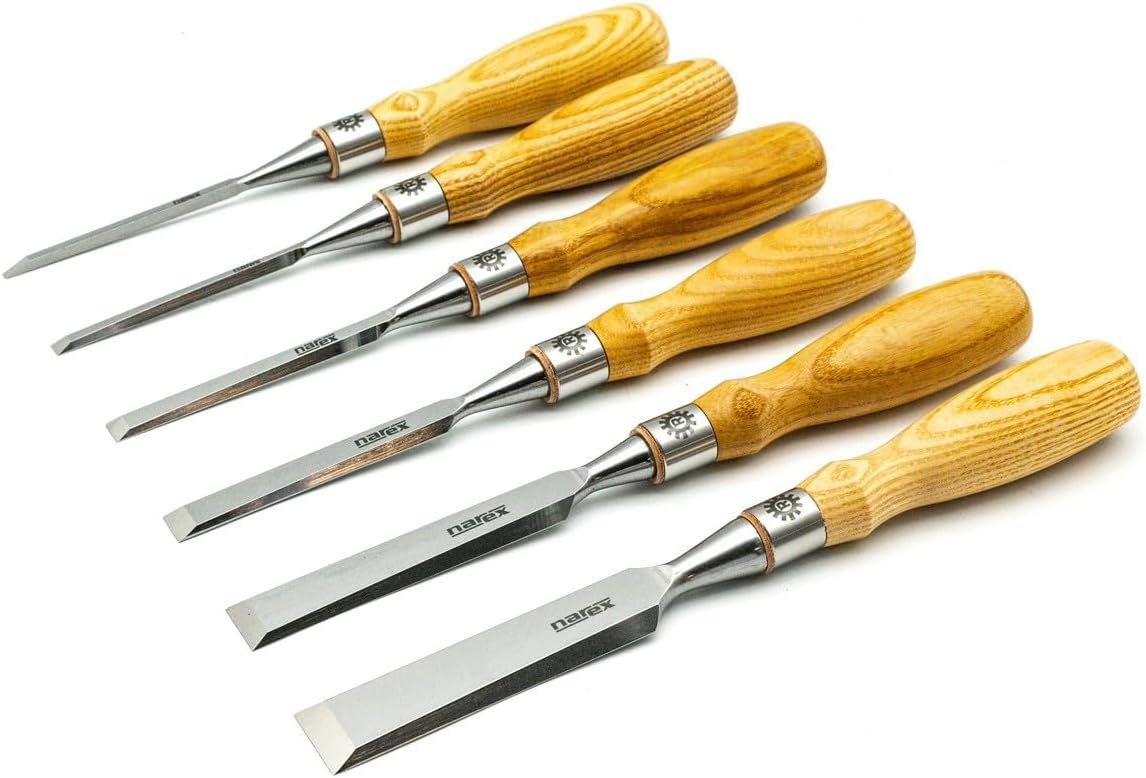Narex 6 Piece Set Unhandled Premium Chisel (6 pc set 1/8, 1/4, 3/8, 1/2 ...