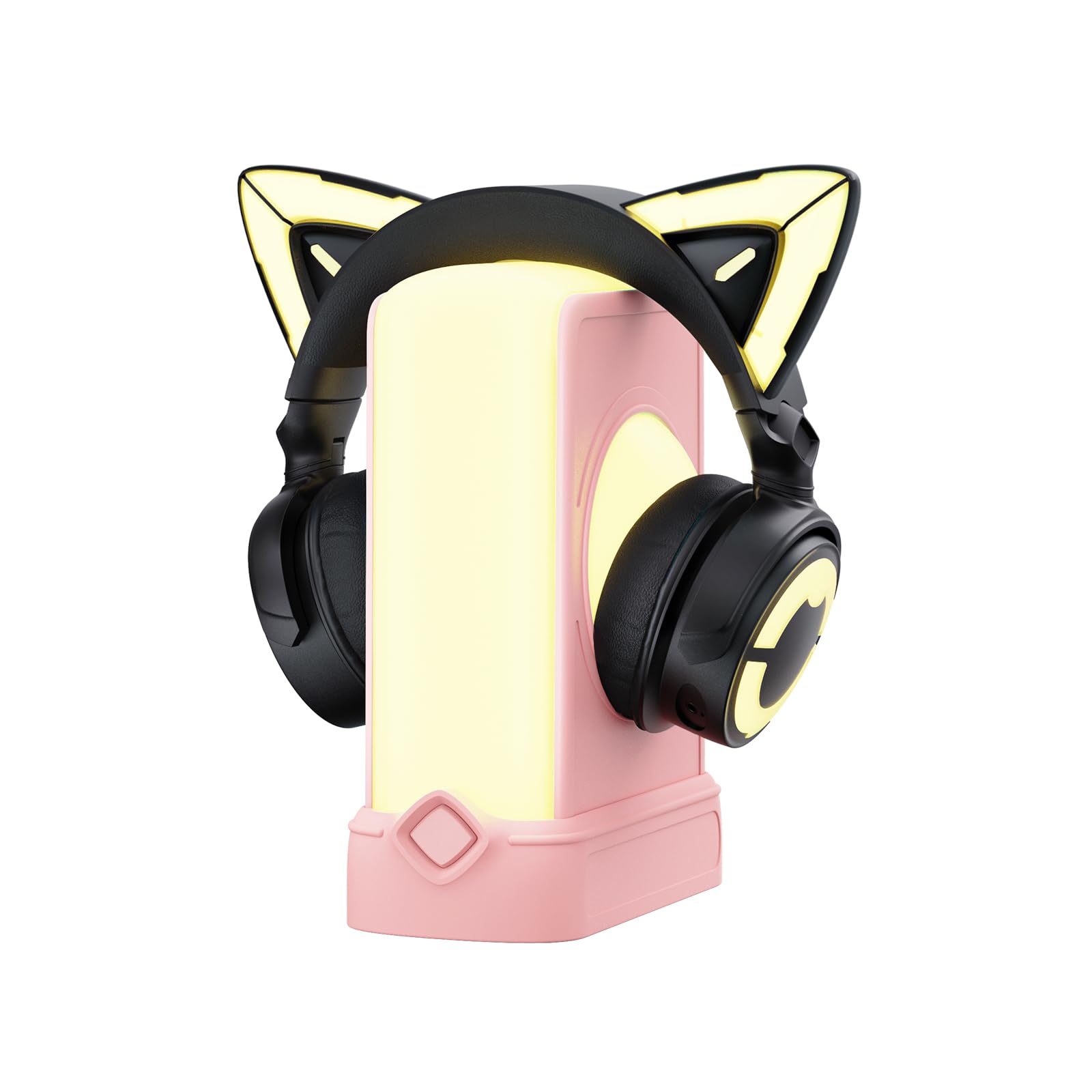 Amazon.com: YOWU RGB Cat Ear Headphones 4 Black and Crystal Headphone ...