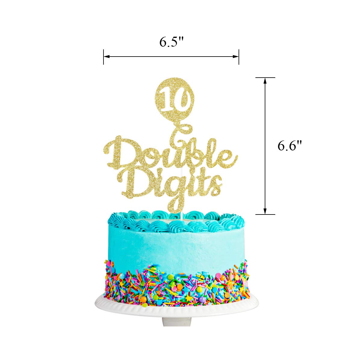 10th Birthday Cake Topper Gold Glittery Double Digits 10 Cake Topper 10th Birthday Cake Topper Gold Glittery Double Digits 10 Cake Topper