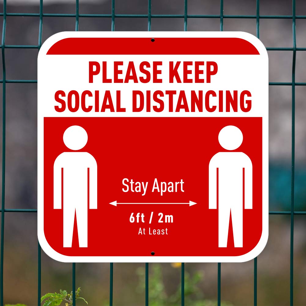Snapklik.com : Social Distance Sticker,2Pack Aluminum Social Distancing ...