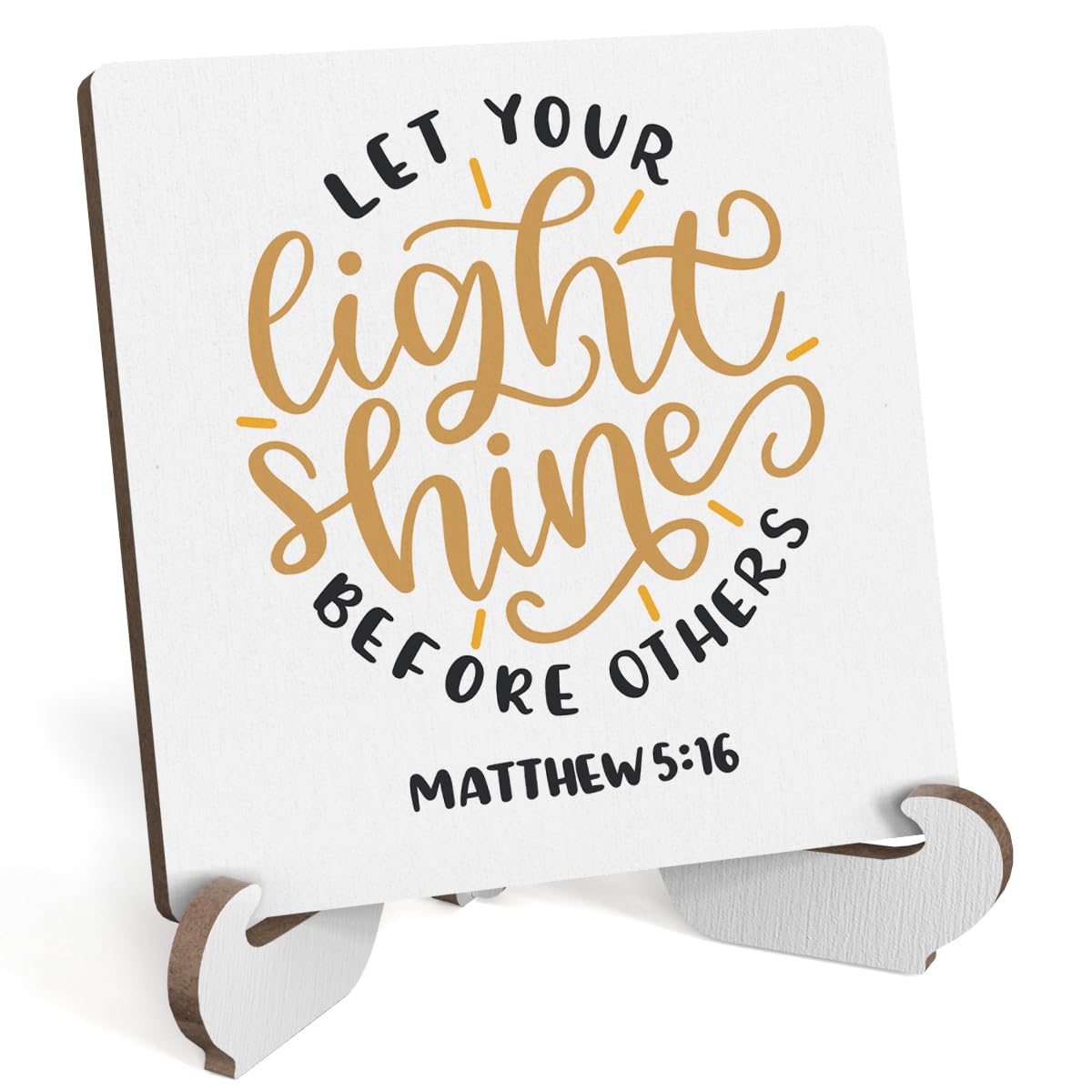 Bible Verse Table Desk Decor Inspirational Rustic Christian Wood Sign ...